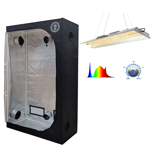 2x4 Living Room Grow tent With Mars TSL2000 LED Grow Light | GrowDaddy